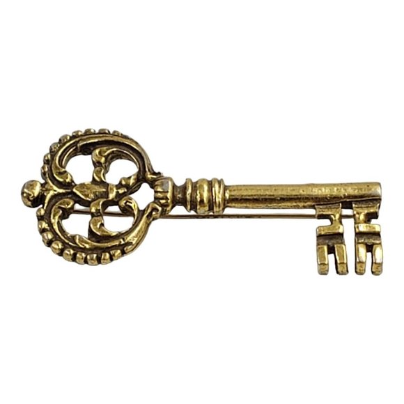 Tortolani | Jewelry | Tortolani Skeleton Key Burnished Gold Tone Pin ...